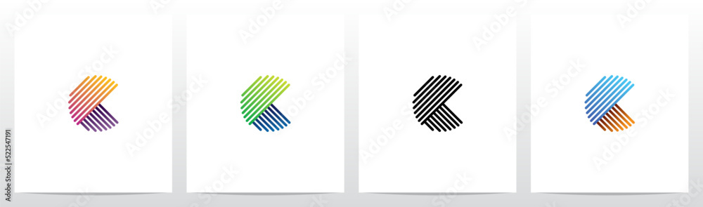 Opposite Diagonal Lines Letter Logo Design C Stock Vector | Adobe Stock