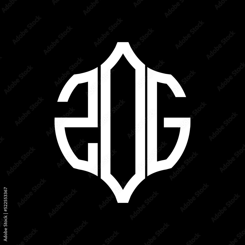 ZOG letter logo. ZOG best black background vector image. ZOG Monogram ...