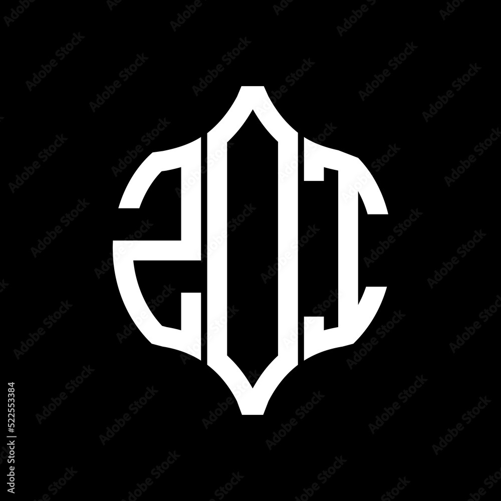 ZOI letter logo. ZOI best black background vector image. ZOI Monogram ...