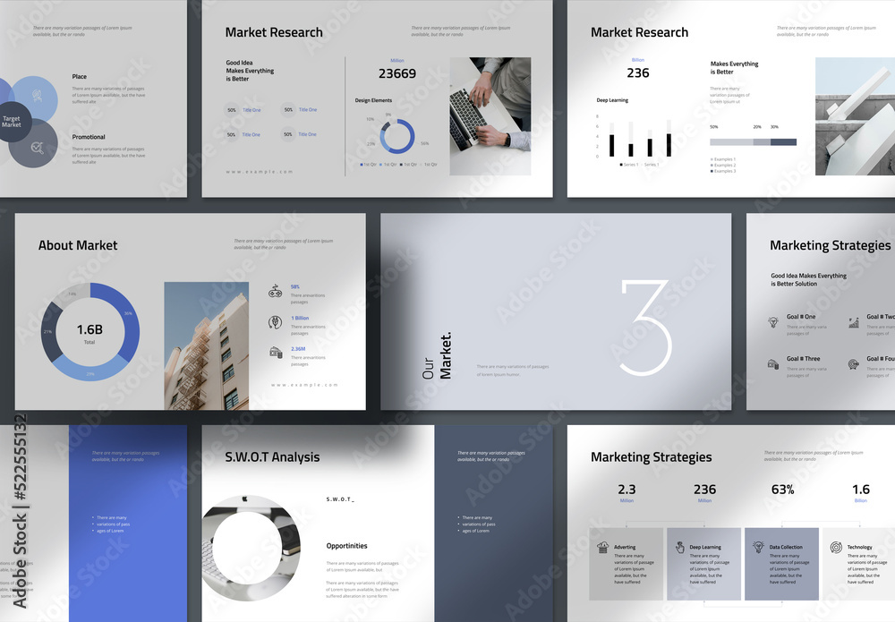Marketing Plan Presentation Layout Stock Template | Adobe Stock