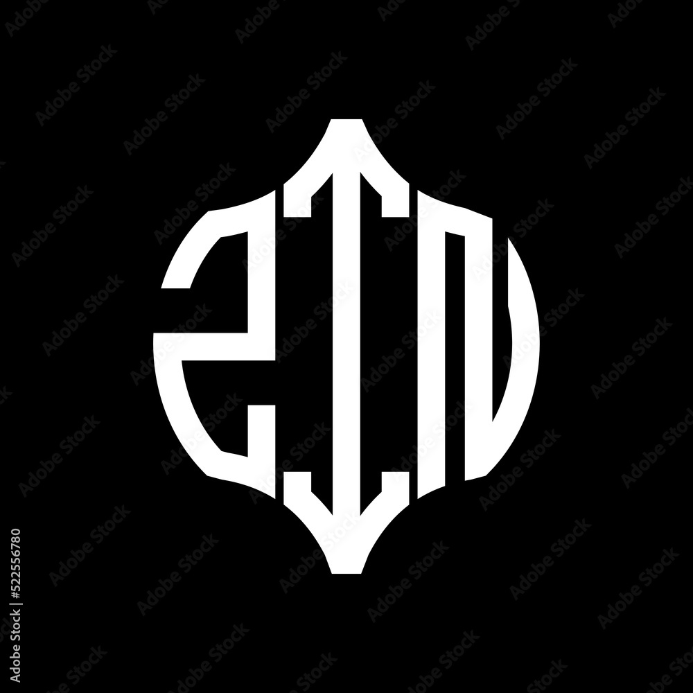ZIN letter logo. ZIN best black background vector image. ZIN Monogram ...