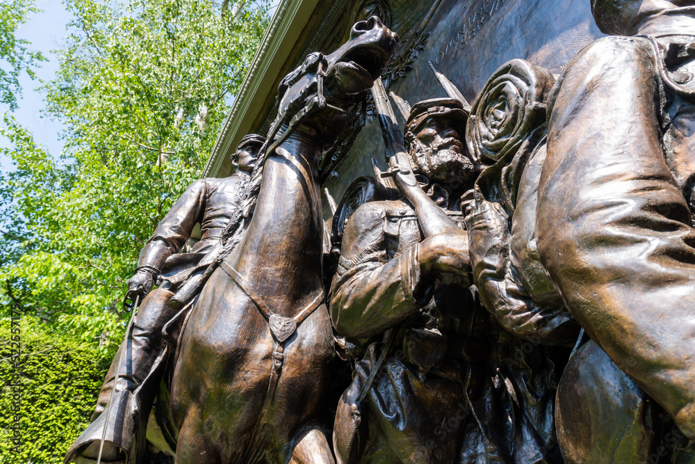 Shaw Memorial in Saint Gaudens National Historical Park in Cornish, New ...