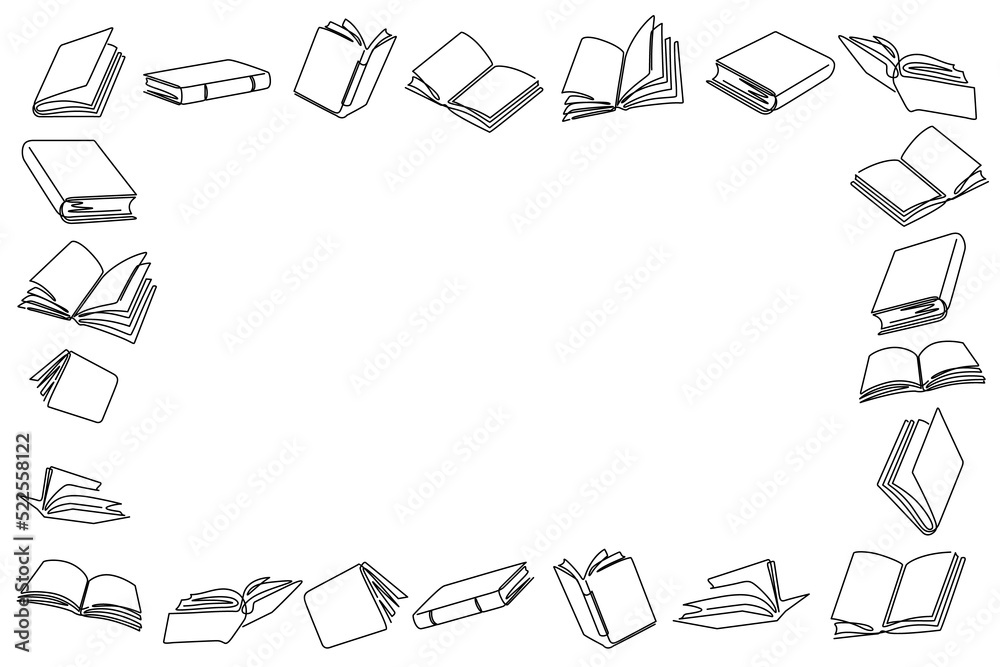 books line art pattern frame vector illustration Stock Illustration ...