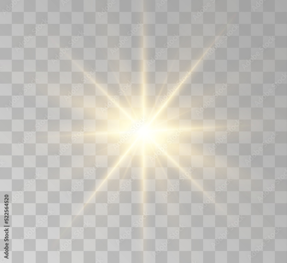 A series of transparent vector effects. Easy replacement of EPS10 lights.Set of golden glowing ...