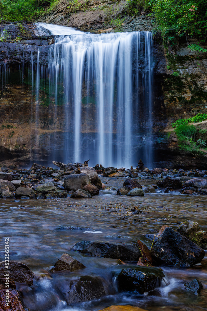 Wilke Glen and Cascade Falls in Osceola, Wisconsin during summer ...