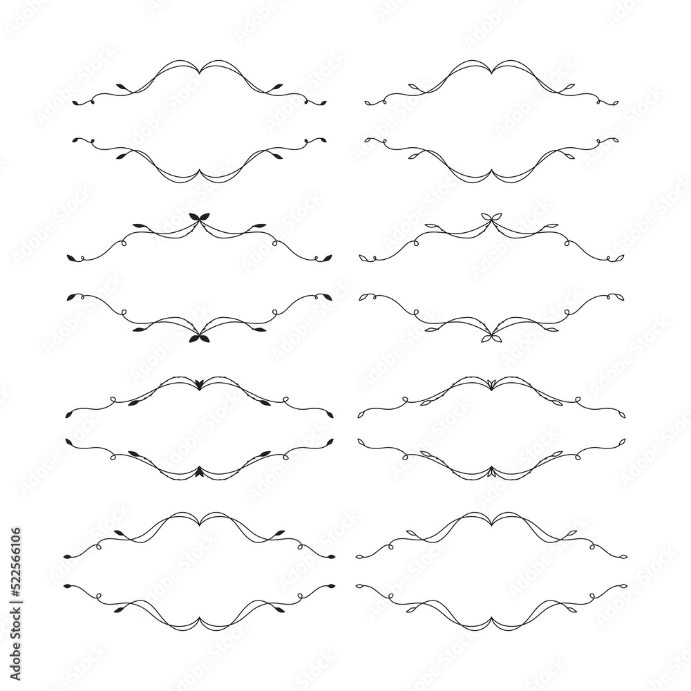 Hand drawn split monograms. Set of floral split borders for family ...