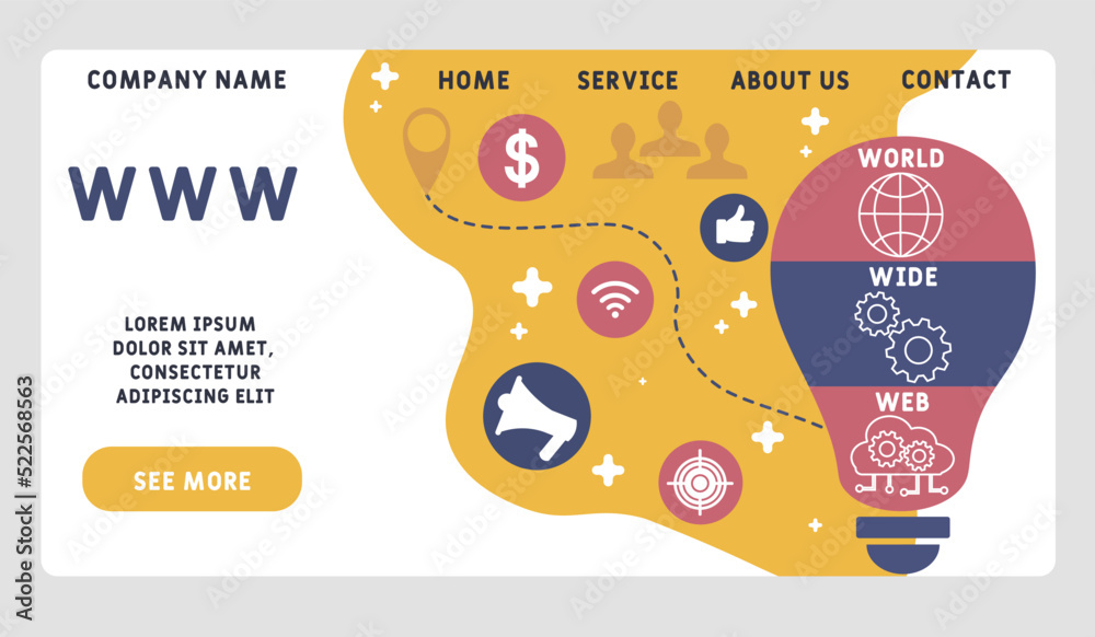 WWW - World Wide Web acronym. business concept background. vector ...