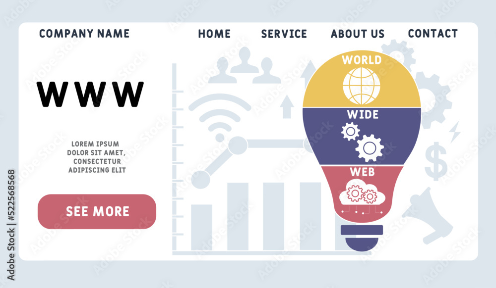 WWW - World Wide Web acronym. business concept background. vector ...