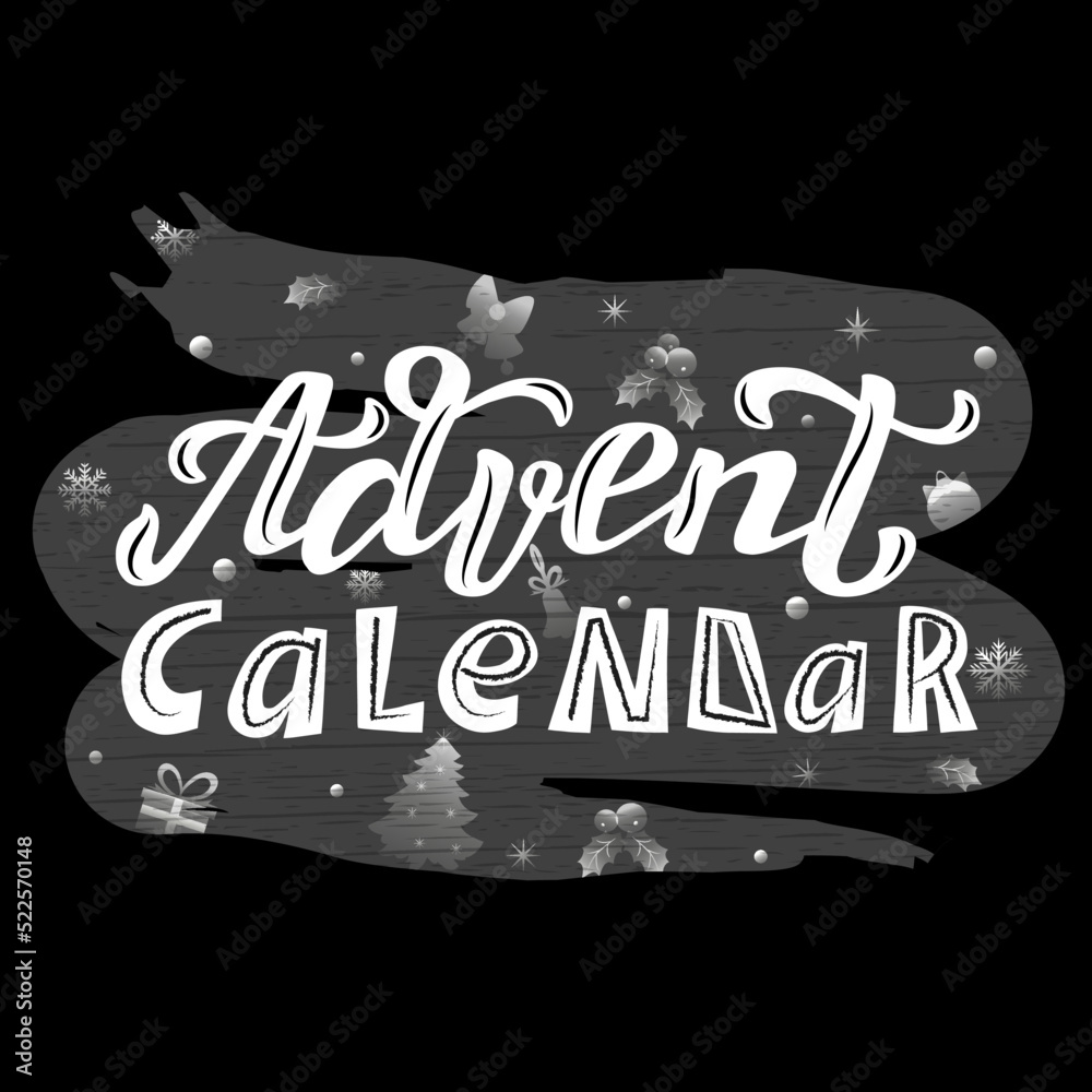 Handdrawn vector illustration with white lettering on textured ...