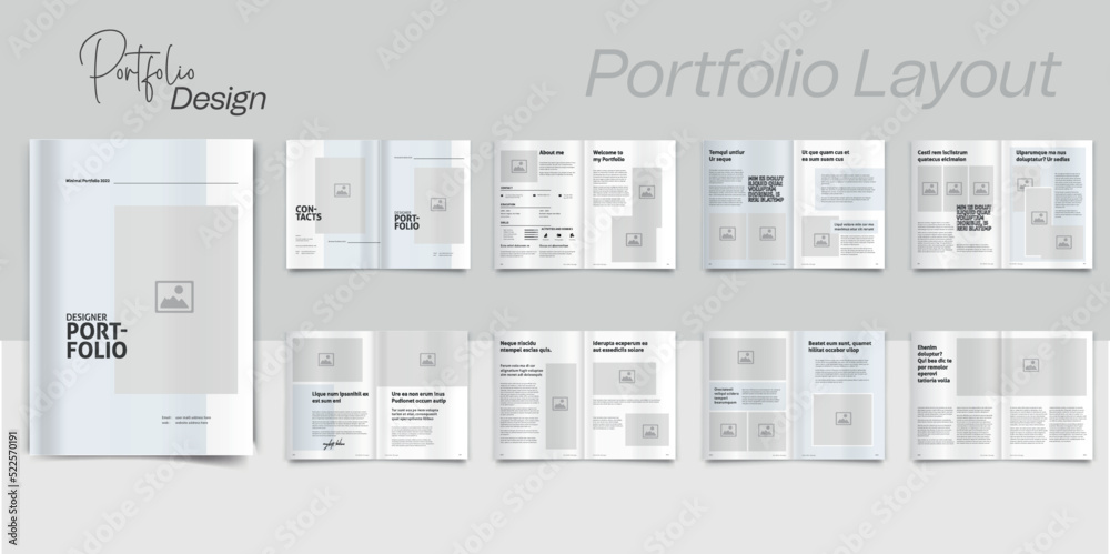 Minimal Designer Portfolio Modern Interior Portfolio Layout Stock ...