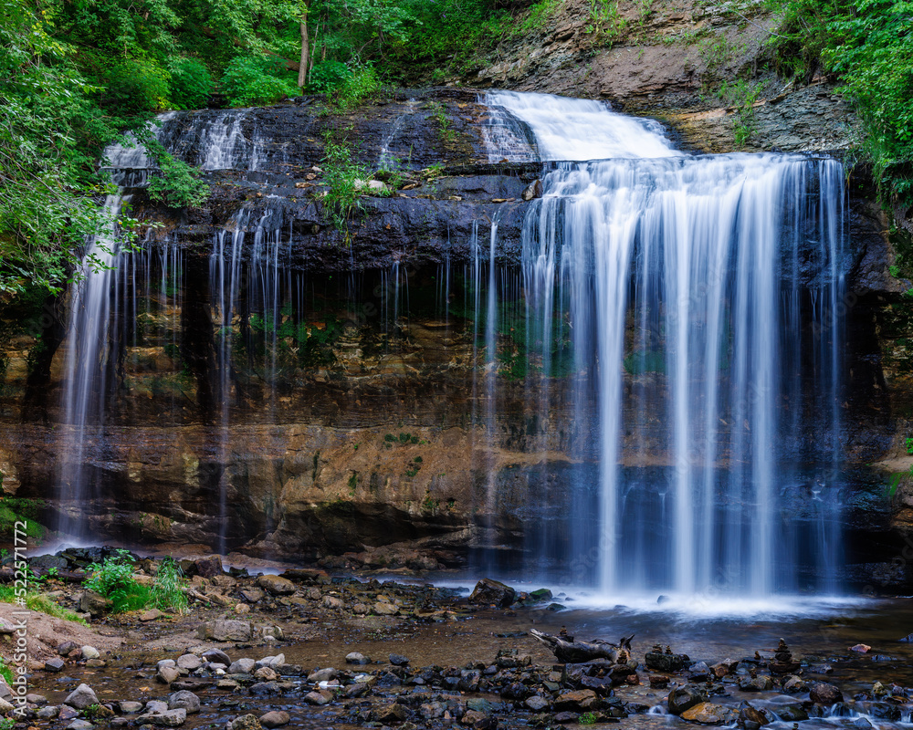 Wilke Glen and Cascade Falls in Osceola, Wisconsin during summer ...