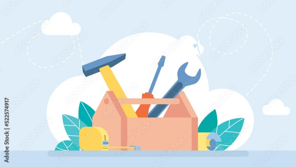 Vídeo do Stock: Workman's toolkit. Toolbox with instruments inside ...