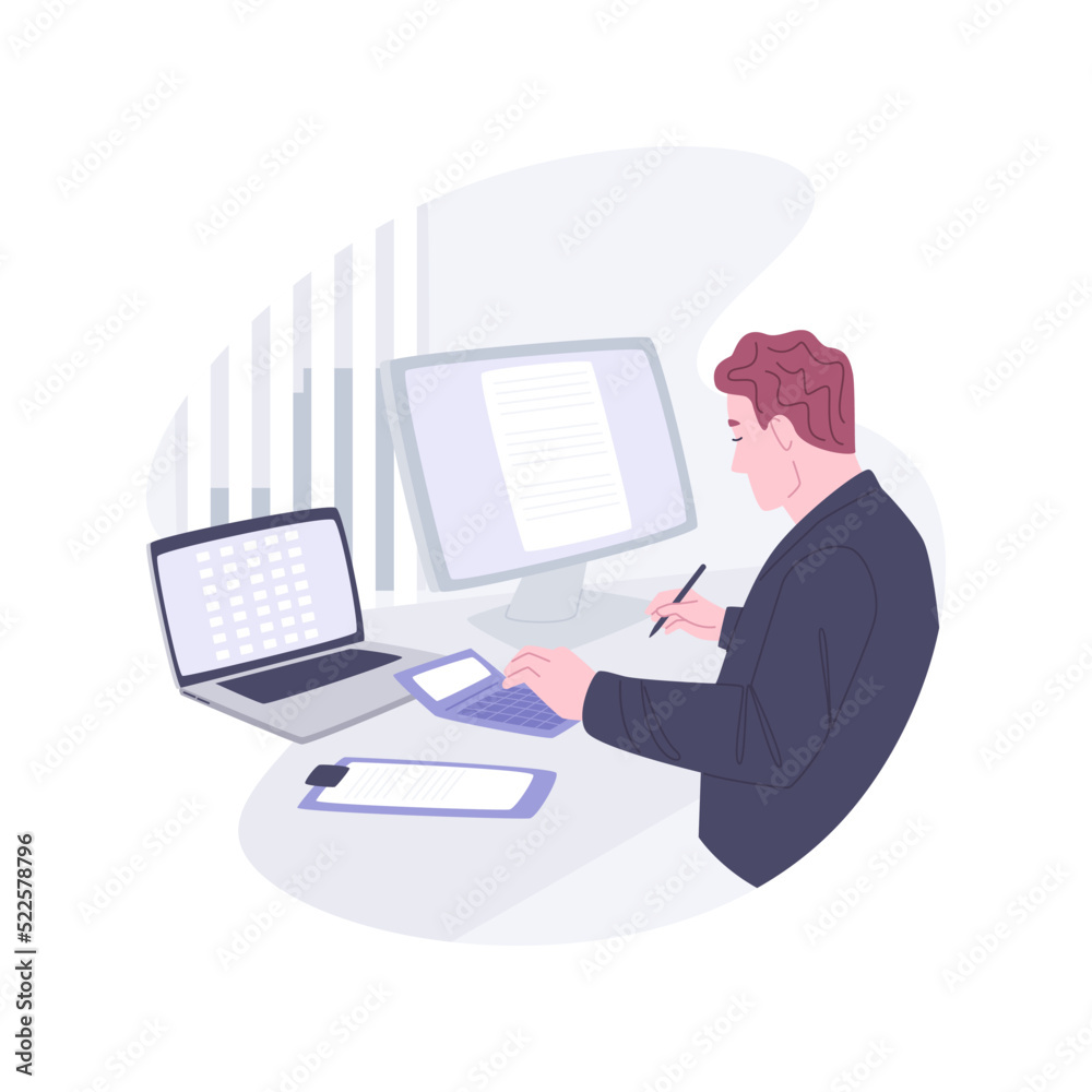 Accounts manager isolated cartoon vector illustrations. Stock Vector ...