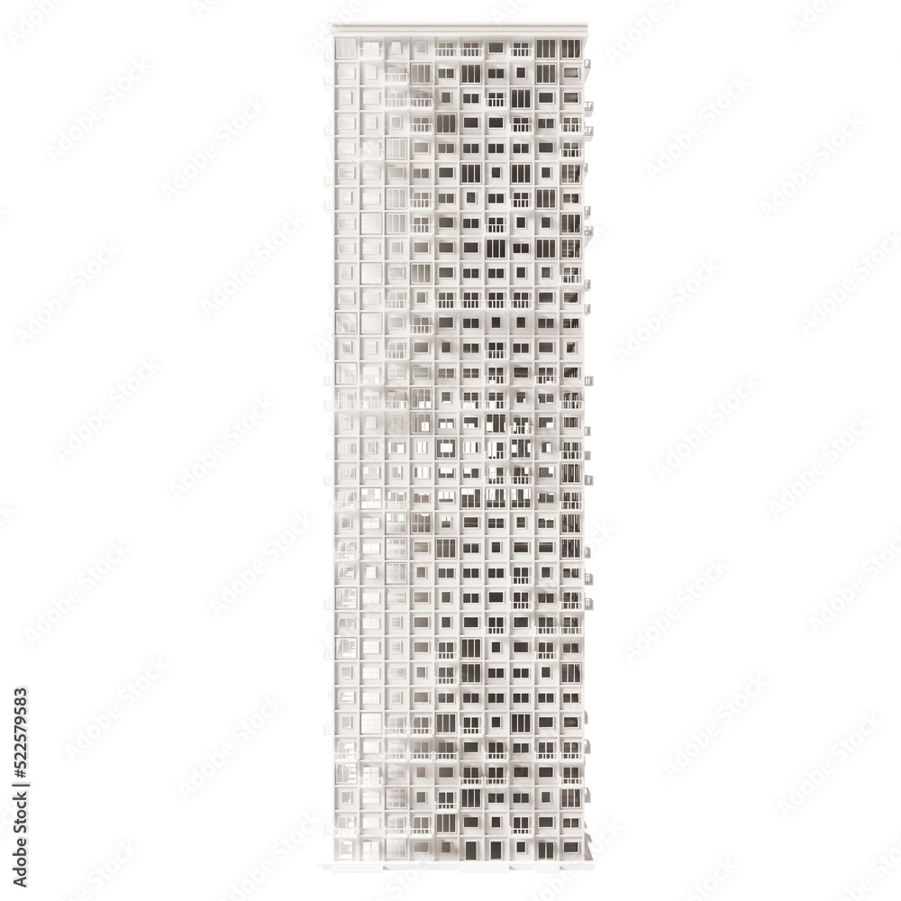 White condo, modern style model Architecture Made from paper, low poly ...