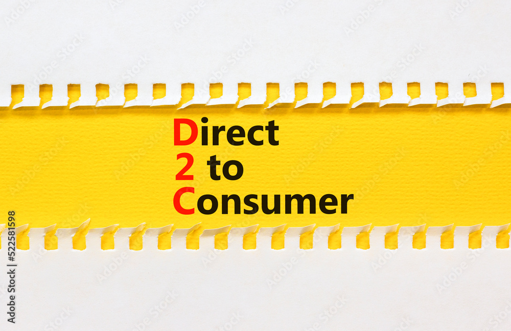 D2C direct to consumer symbol. Concept words D2C direct to consumer on ...