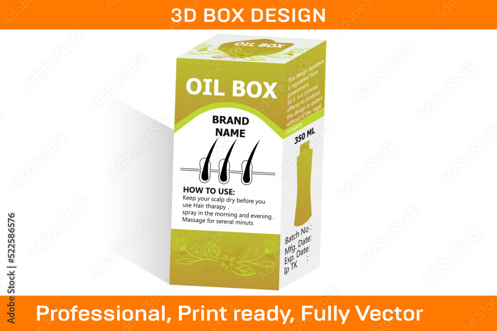 OIL BOX PACKAGING DESIGN TEMPLATE Stock Vector | Adobe Stock