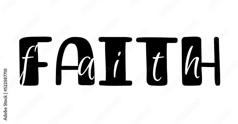 Religious quote isolated on white background. Faith bible verse ...