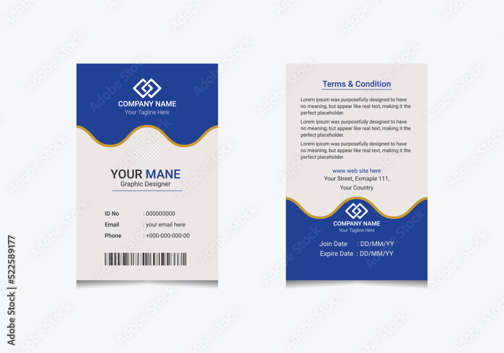 Unique and modern official id card template Stock Vector | Adobe Stock