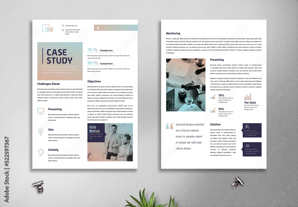 Case Study with Gradient Color Stock Template | Adobe Stock