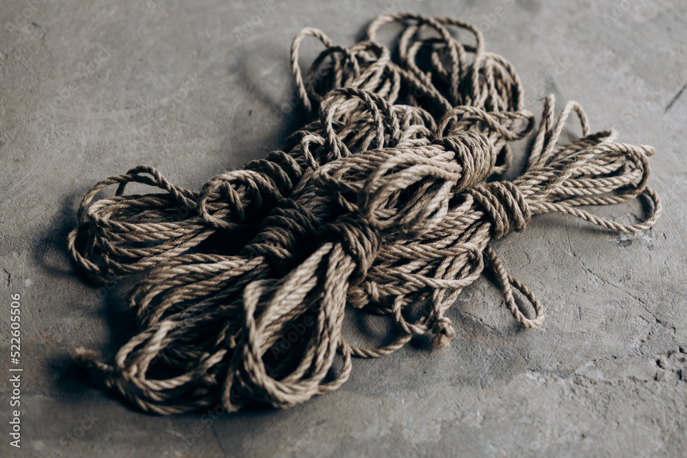 Linen brown thread for tying shibari Stock Photo | Adobe Stock