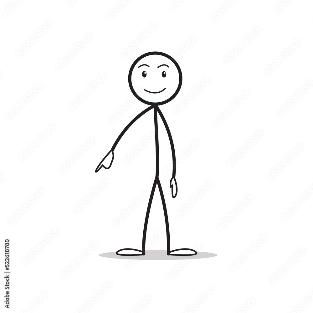 Stickman stick figure expression pointing choose Stock Illustration ...