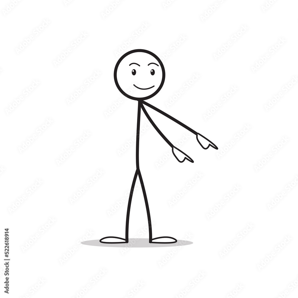 Stickman stick figure expression pointing choose Stock Illustration ...
