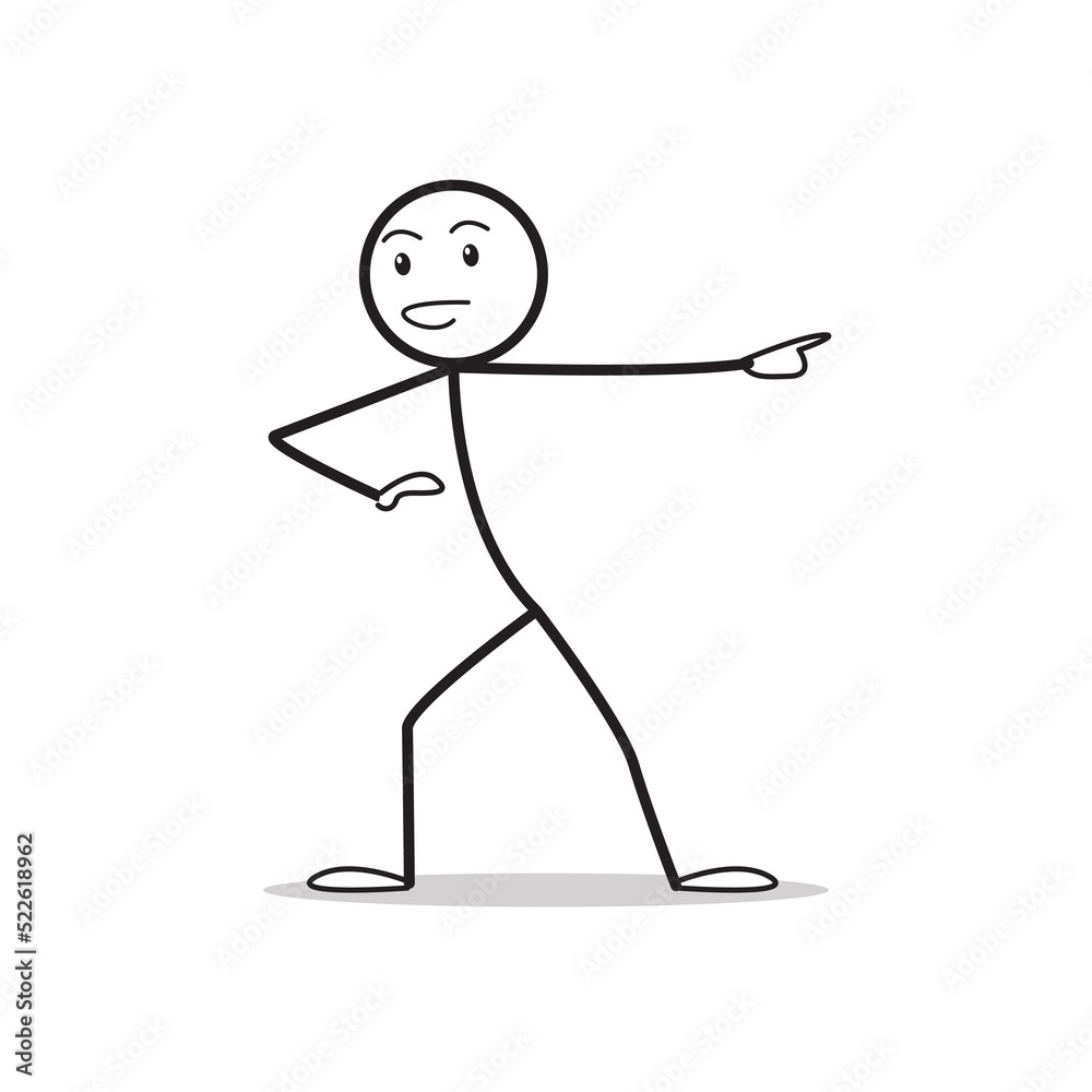 Stickman stick figure expression pointing choose Stock Illustration ...