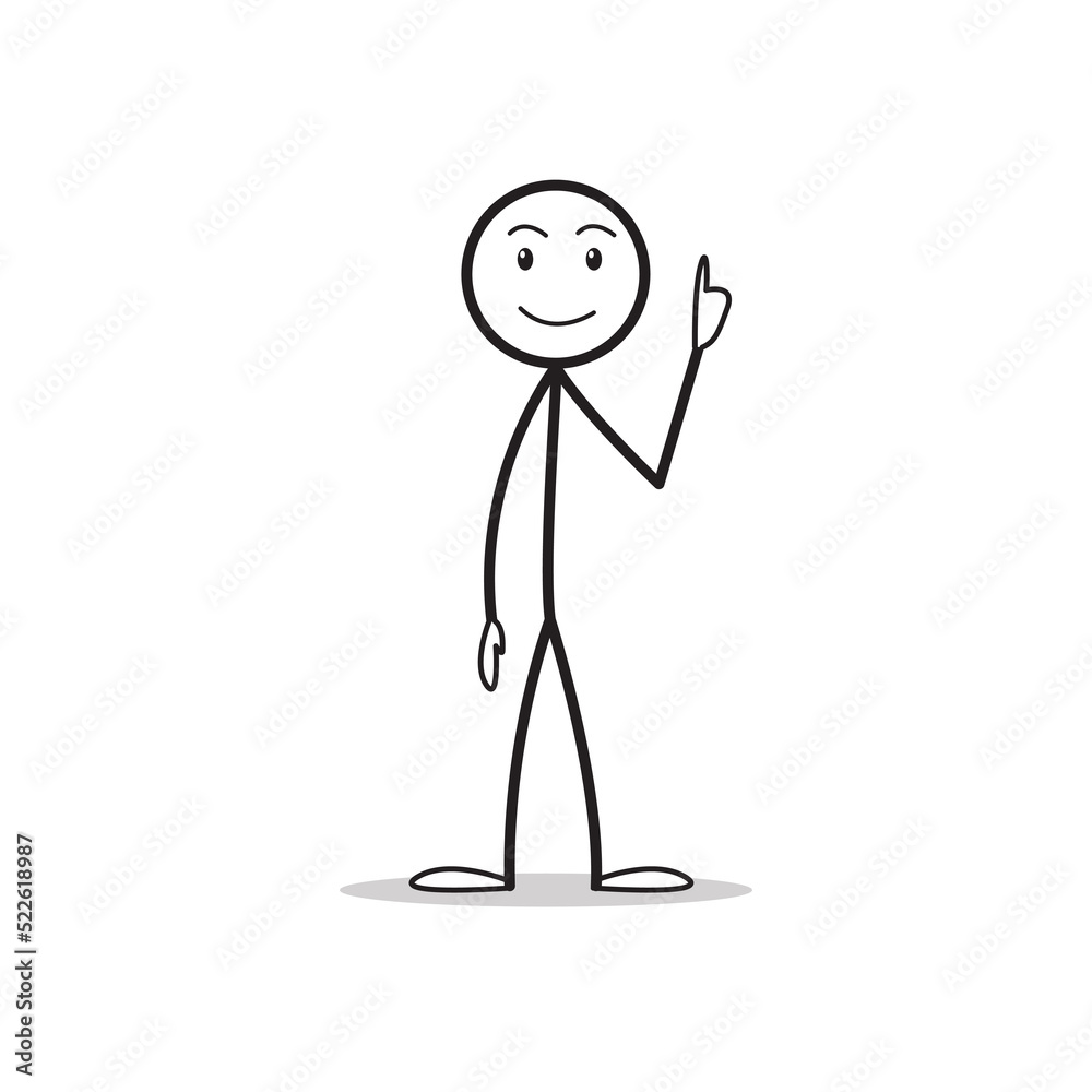 Stickman stick figure expression pointing choose Stock Illustration ...