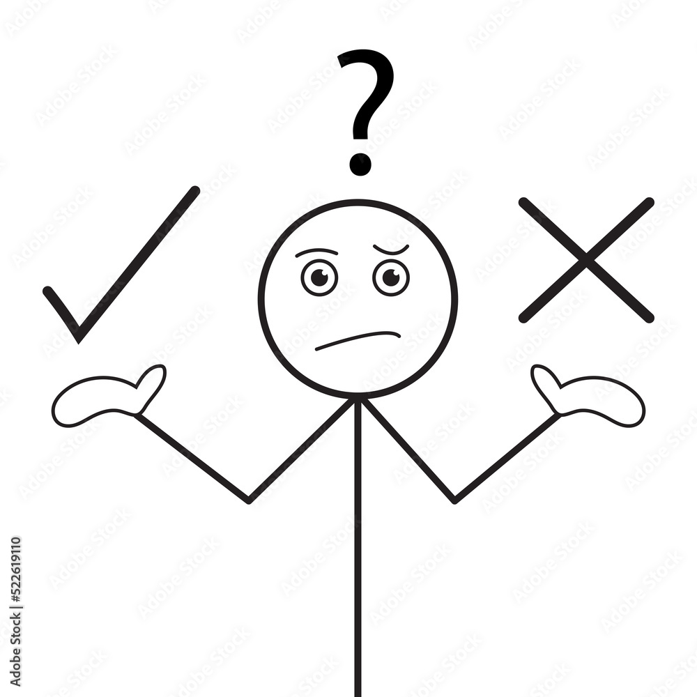 Stickman stick figure expression pointing choose Stock Illustration ...