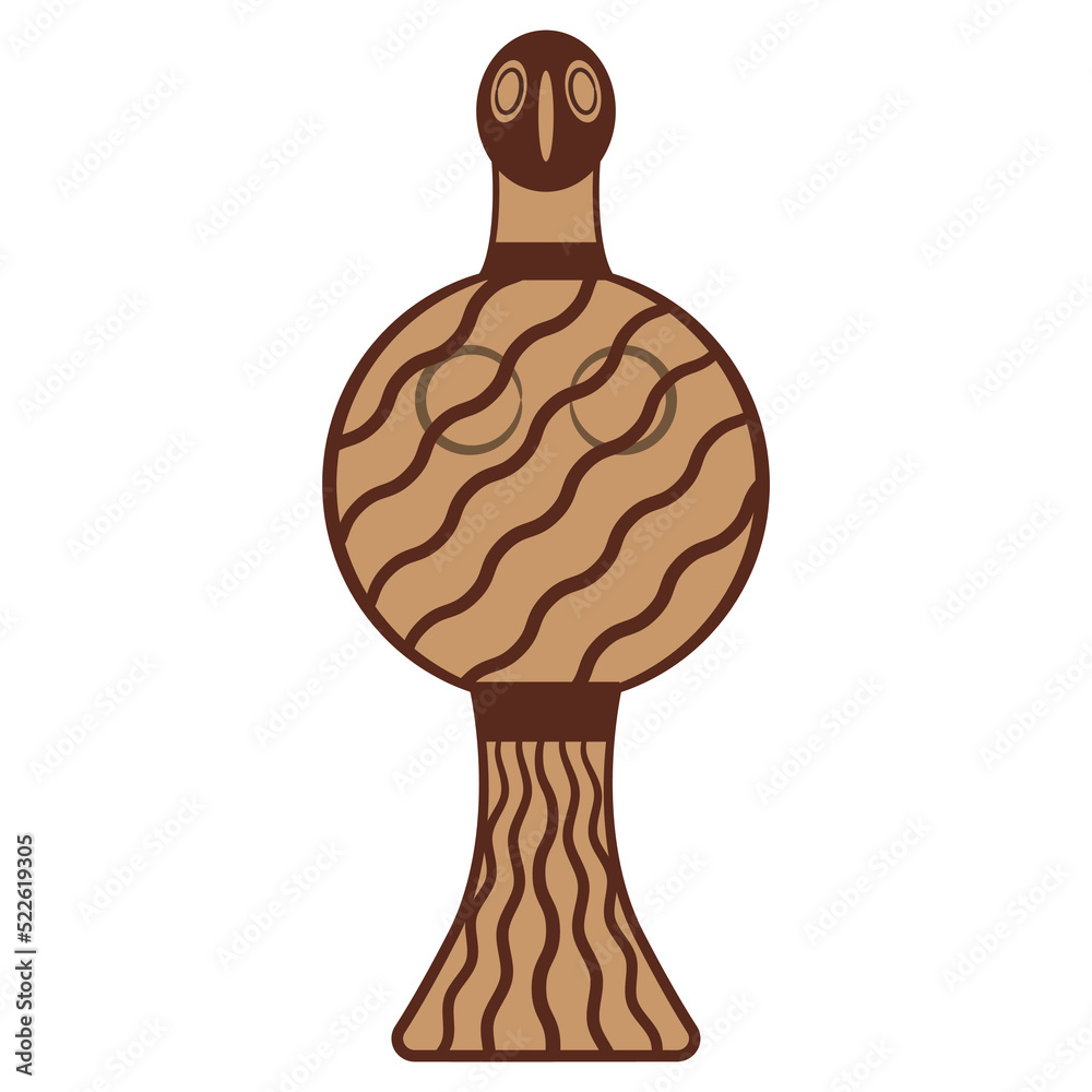 Mycenaean bird goddess. Ancient Greek folk art. Isolated vector ...