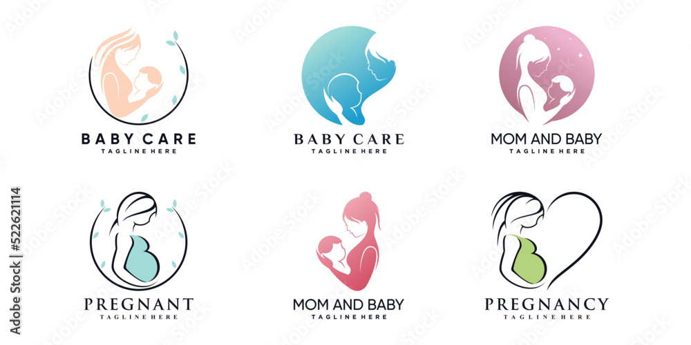 Set pregnant logo design with creative element Premium Vector part 1 ...