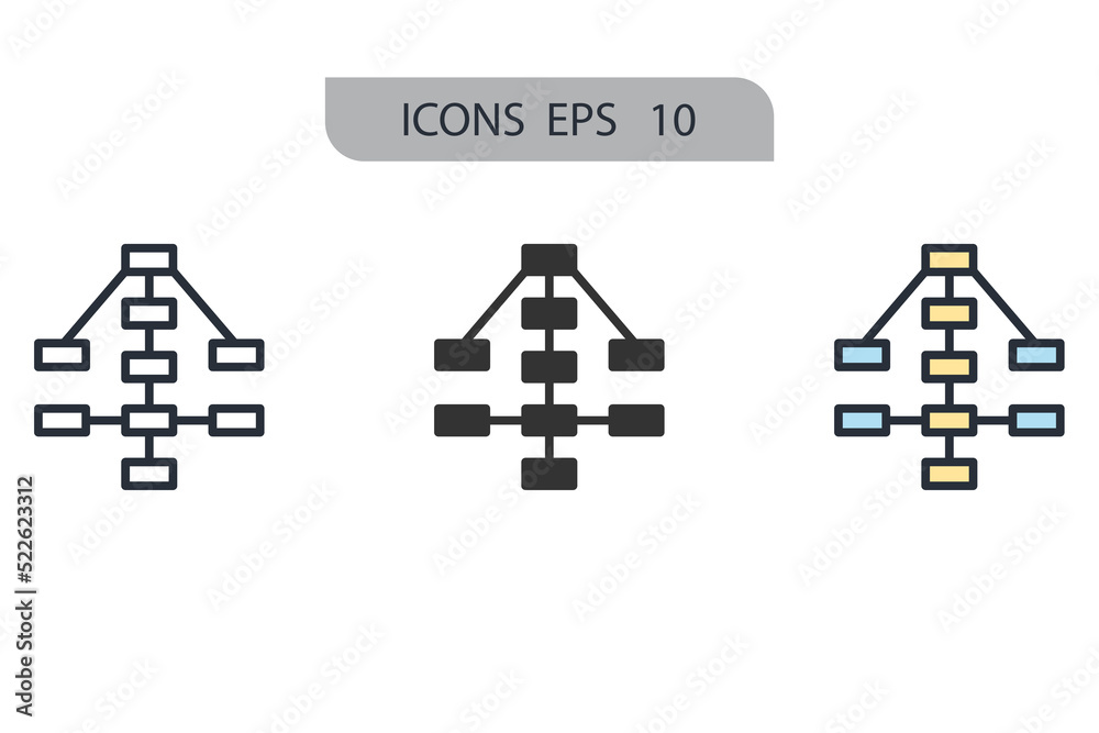 decision tree icons symbol vector elements for infographic web Stock ...