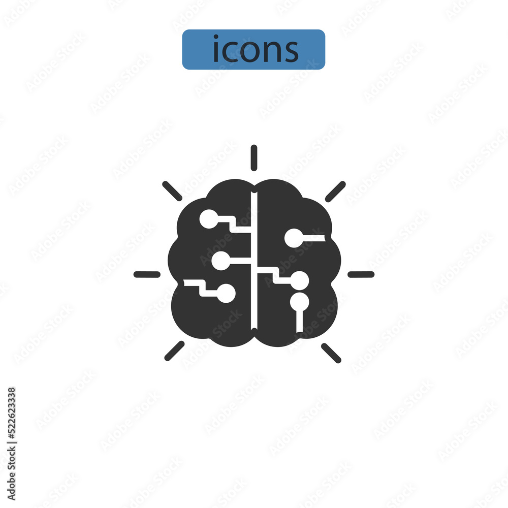 machine learning icons symbol vector elements for infographic web Stock ...