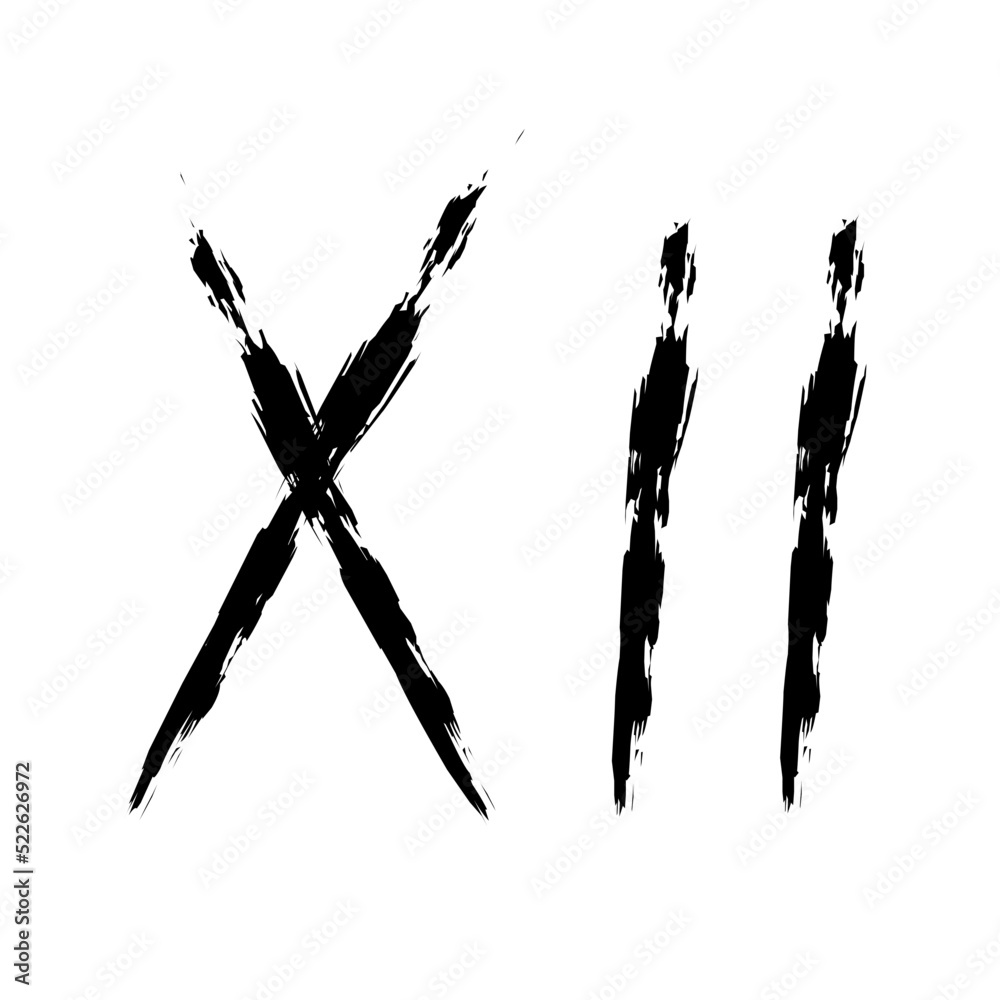Roman Numerals Brush Hand drawn Stock Vector | Adobe Stock Roman Numerals Brush Hand drawn Stock Vector | Adobe Stock