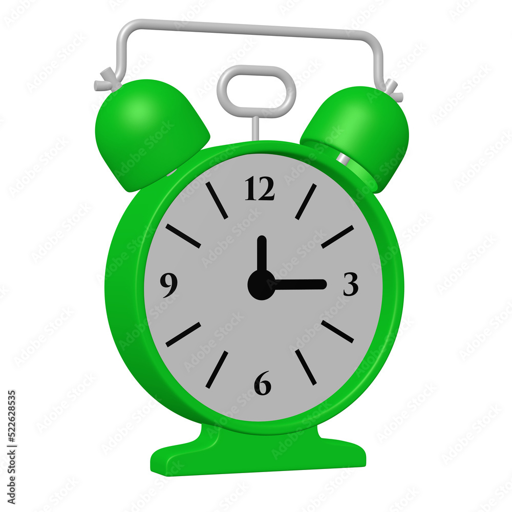 Alarm waker clock illustration 3D image isolated transparent background ...
