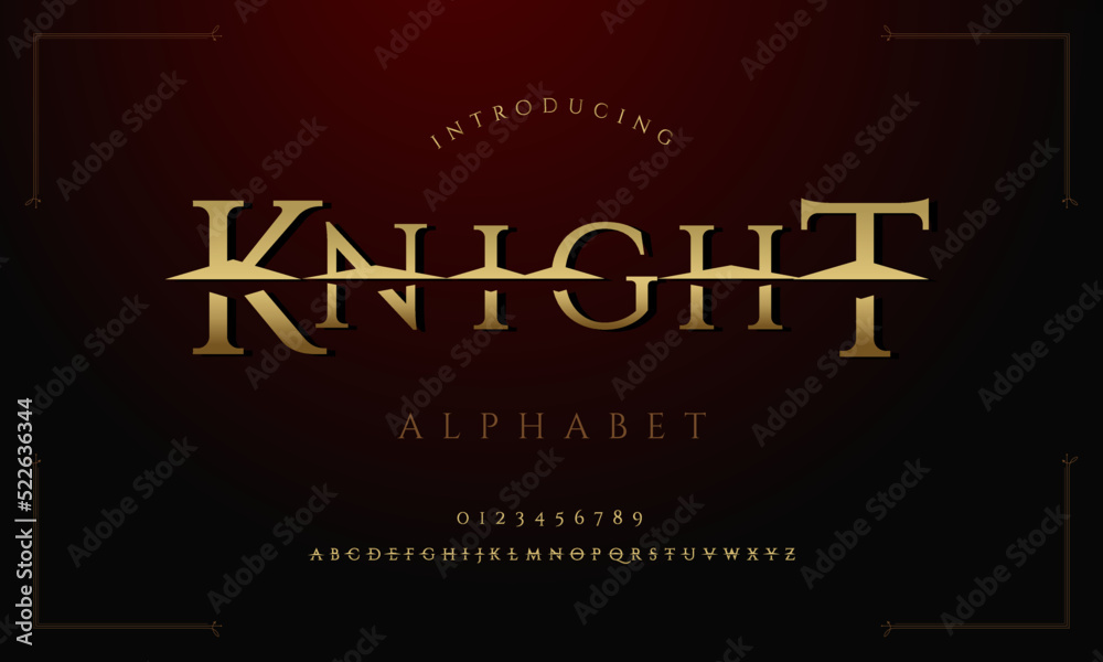 Vetor de Classic custom gold Lettering Designs for logo, movie, game ...