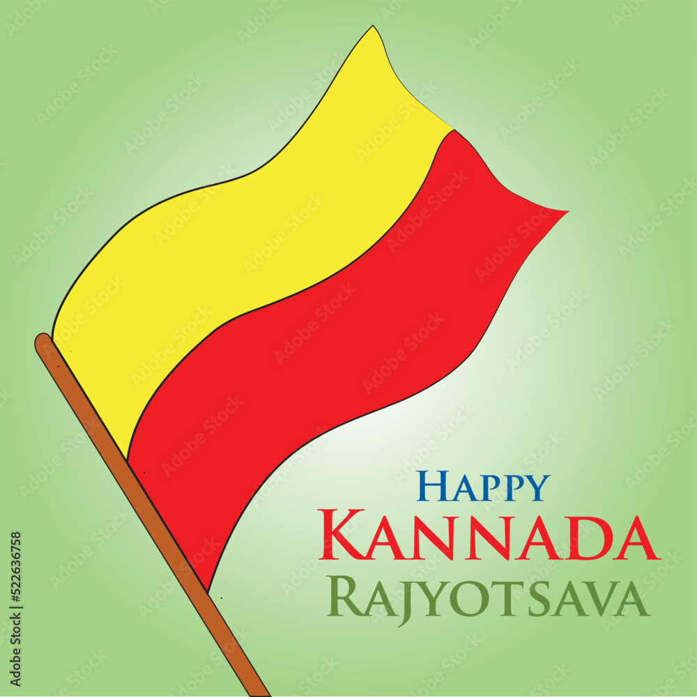 Happy Kannada Rajyotsava vector card Stock Vector | Adobe Stock