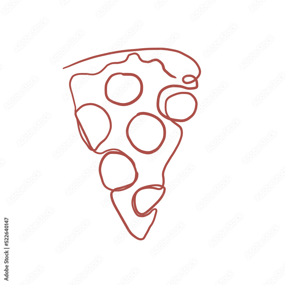 pizza line art Stock Illustration | Adobe Stock