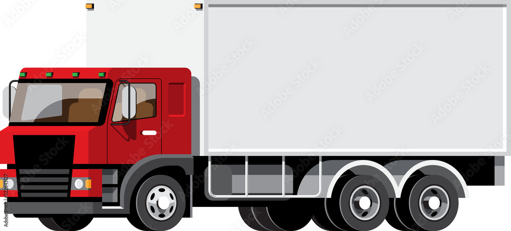 Cartoon box truck illustration Stock Illustration | Adobe Stock