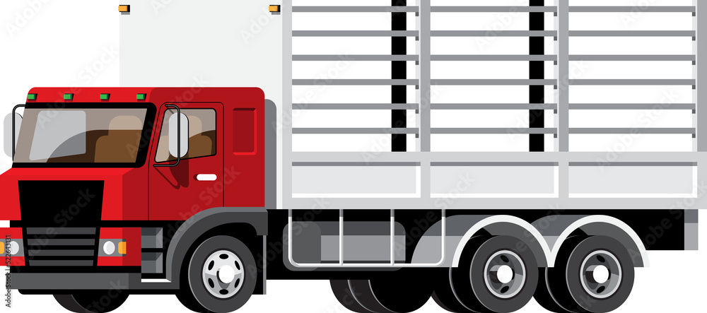 Cartoon box truck illustration Stock Illustration | Adobe Stock
