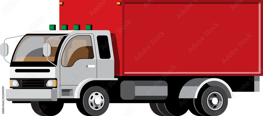 Cartoon box truck illustration Stock Illustration | Adobe Stock
