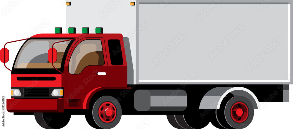 Cartoon box truck illustration Stock Illustration | Adobe Stock