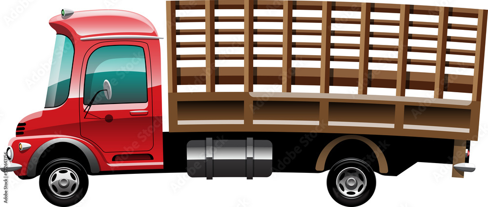 Cartoon box truck illustration Stock Illustration | Adobe Stock