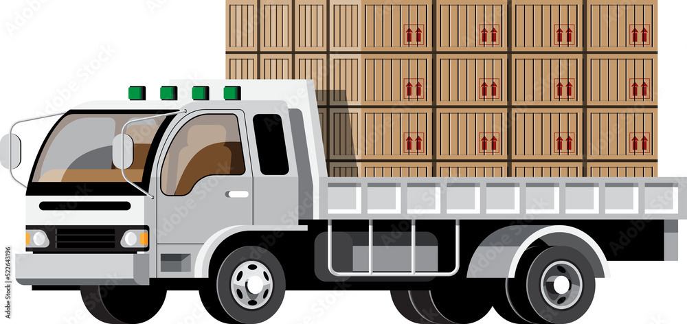 Cartoon box truck illustration Stock Illustration | Adobe Stock