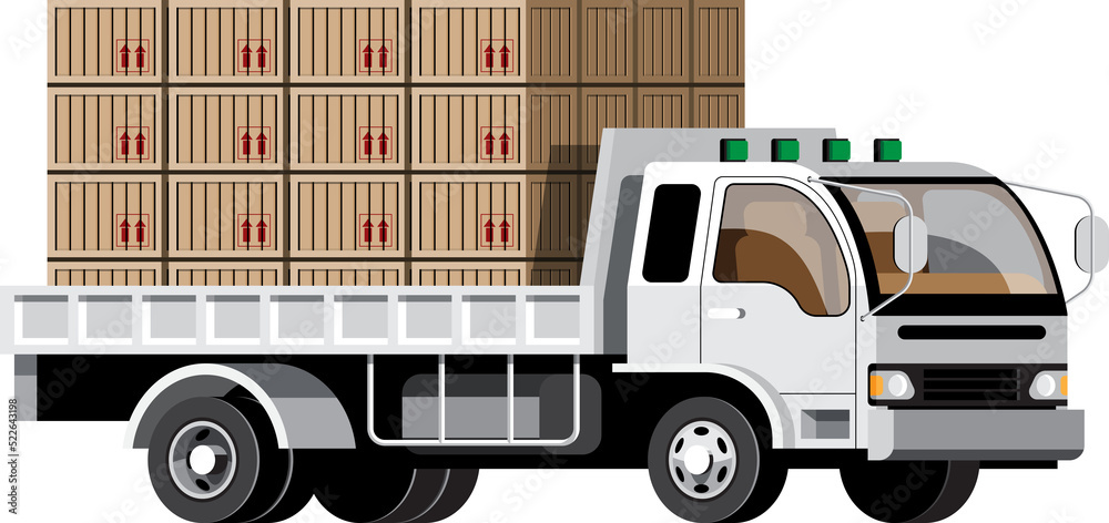 Cartoon box truck illustration Stock Illustration | Adobe Stock