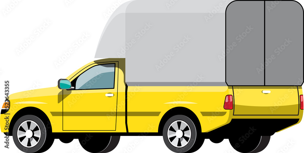 Cartoon box truck illustration Stock Illustration | Adobe Stock