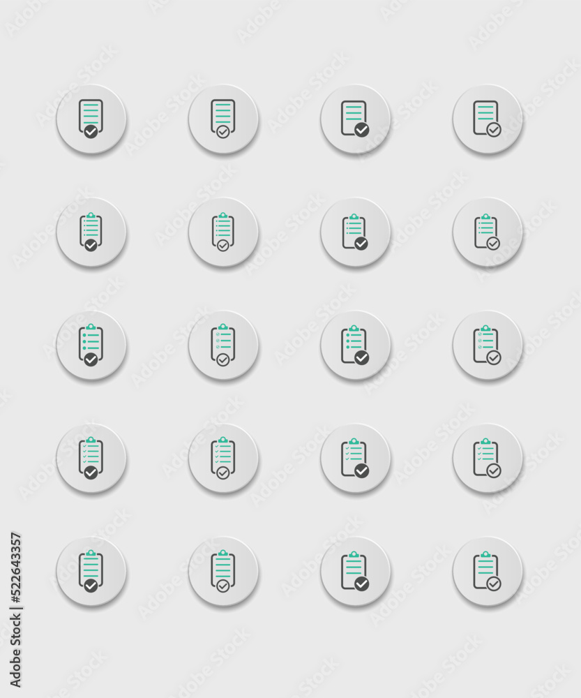 checklist icon set. Vector illustration. Checklist icon pack sign ...