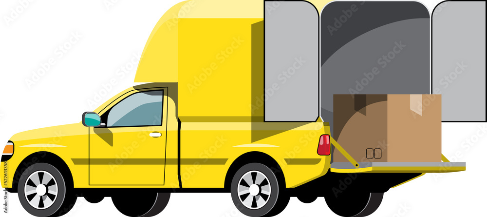 Cartoon box truck illustration Stock Illustration | Adobe Stock