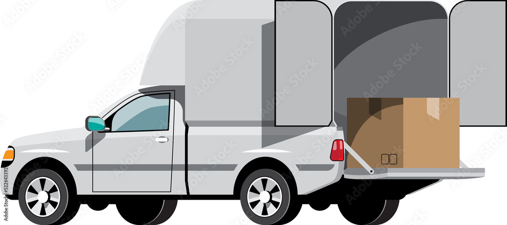 Cartoon box truck illustration Stock Illustration | Adobe Stock