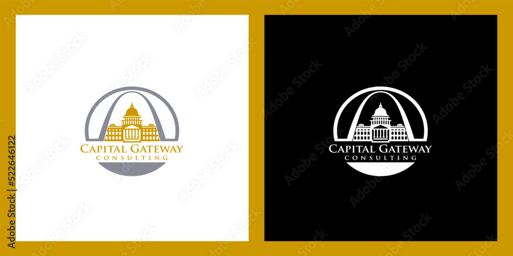 Capitol building with gateway arch logo design Stock Vector | Adobe Stock
